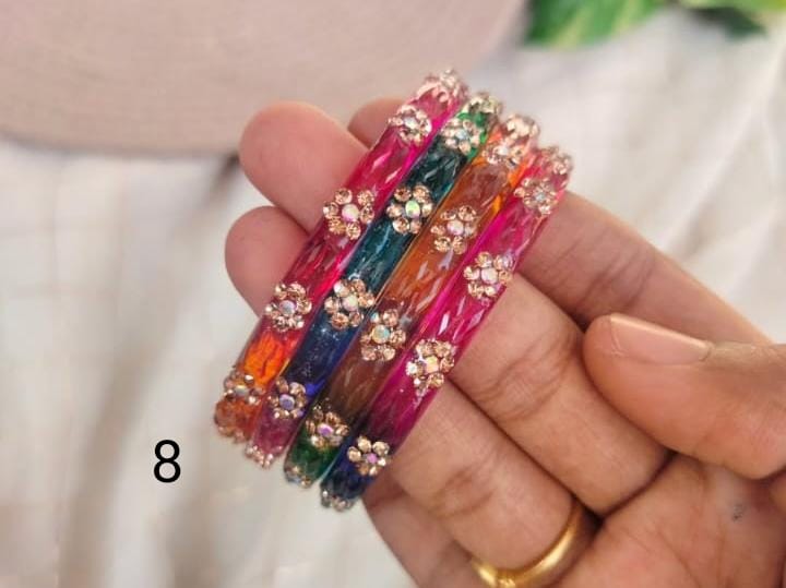 Flower Glass Kada – Nila Bangles
